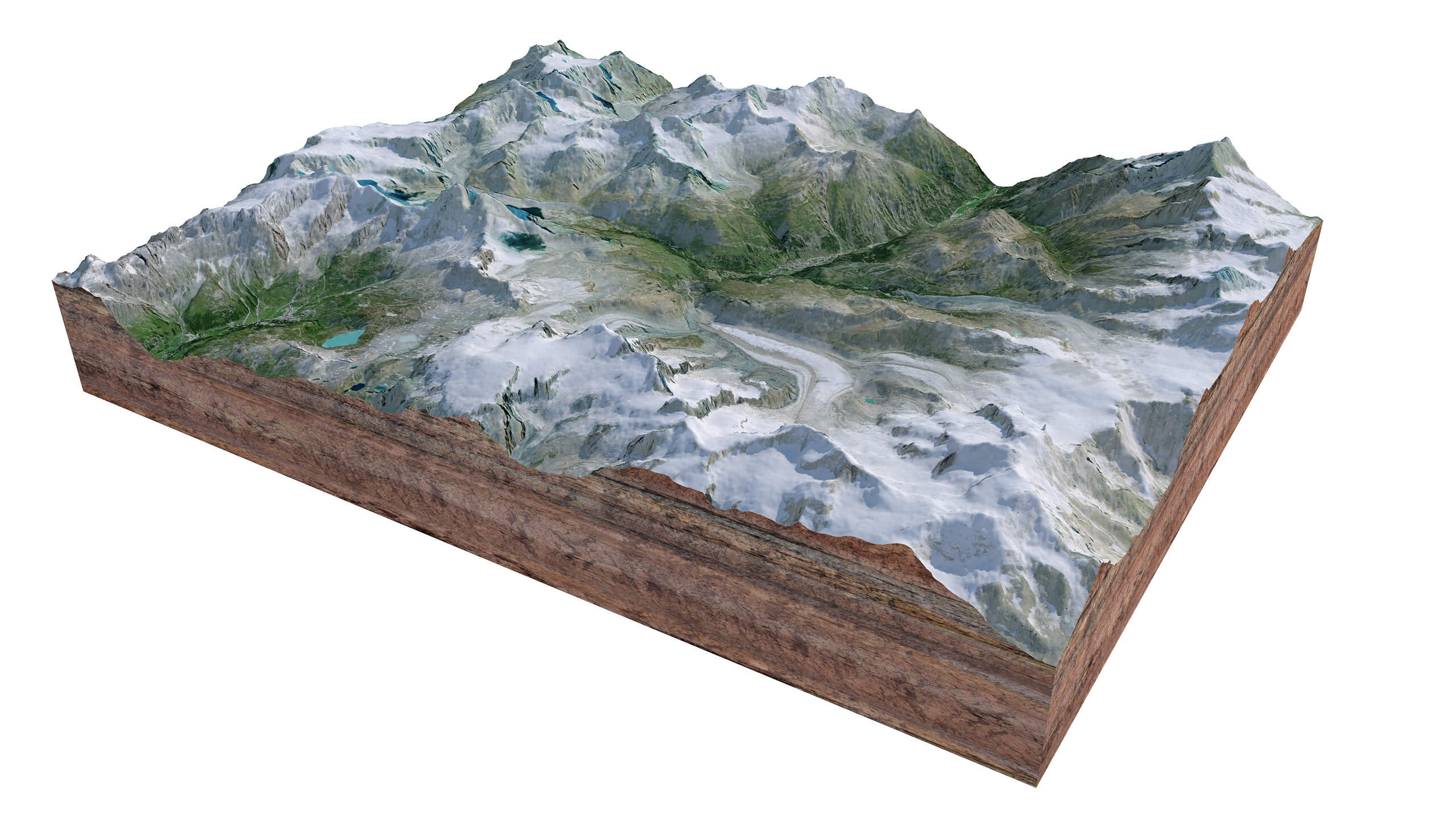 Zermatt Alps Switzerland Terrain 3D Model by 3dstudio