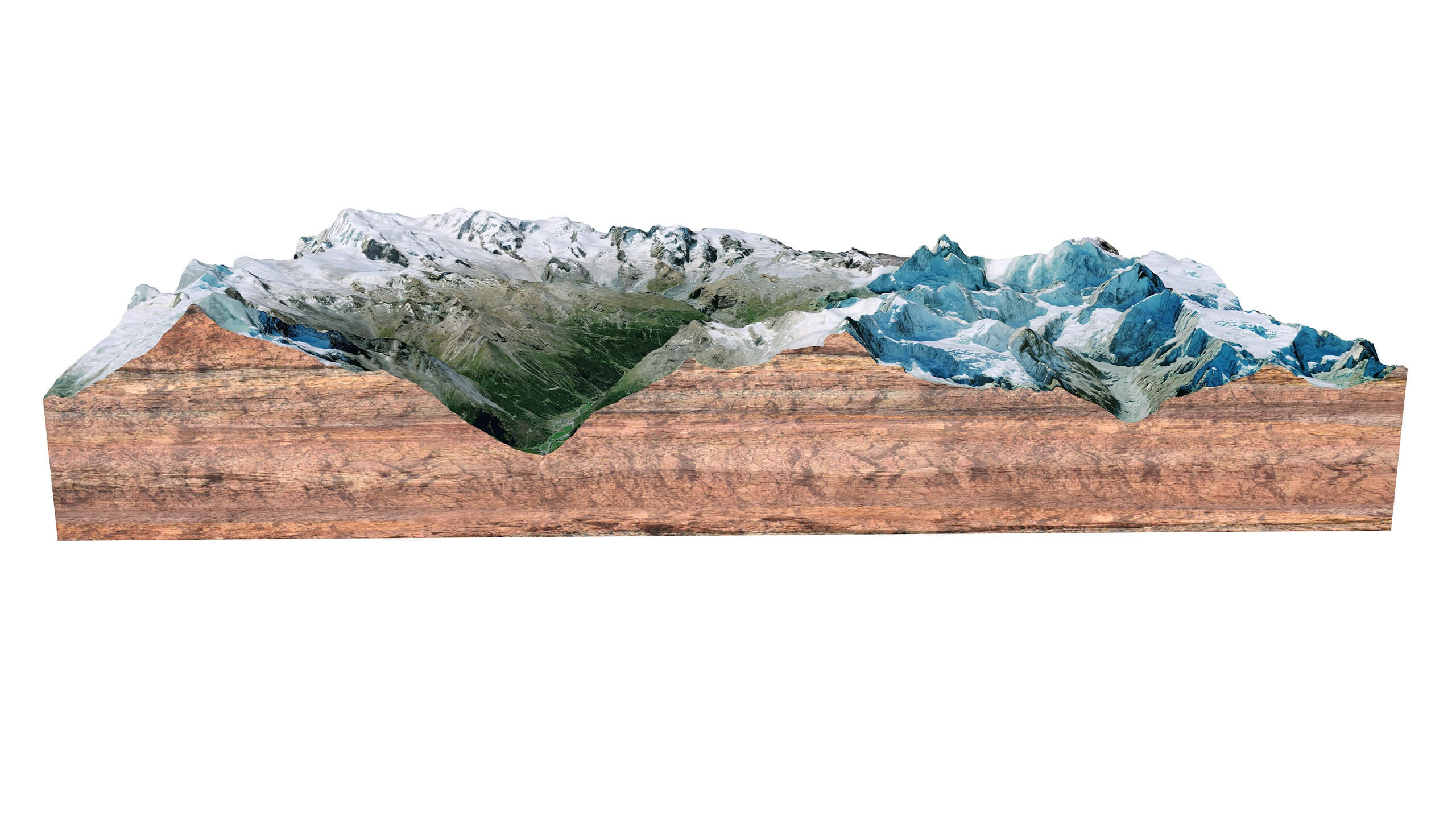 Zermatt Alps Switzerland Terrain 3D Model by 3dstudio