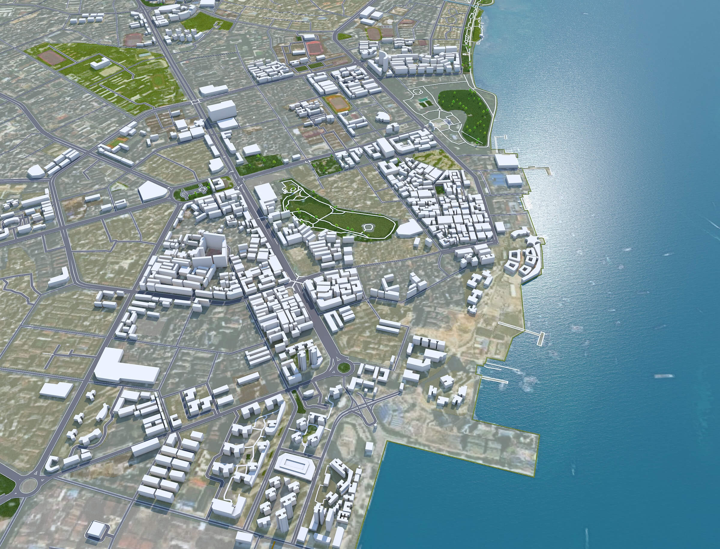 Zhanjiang Guangdong Province City China 3D Model 60km by 3dstudio