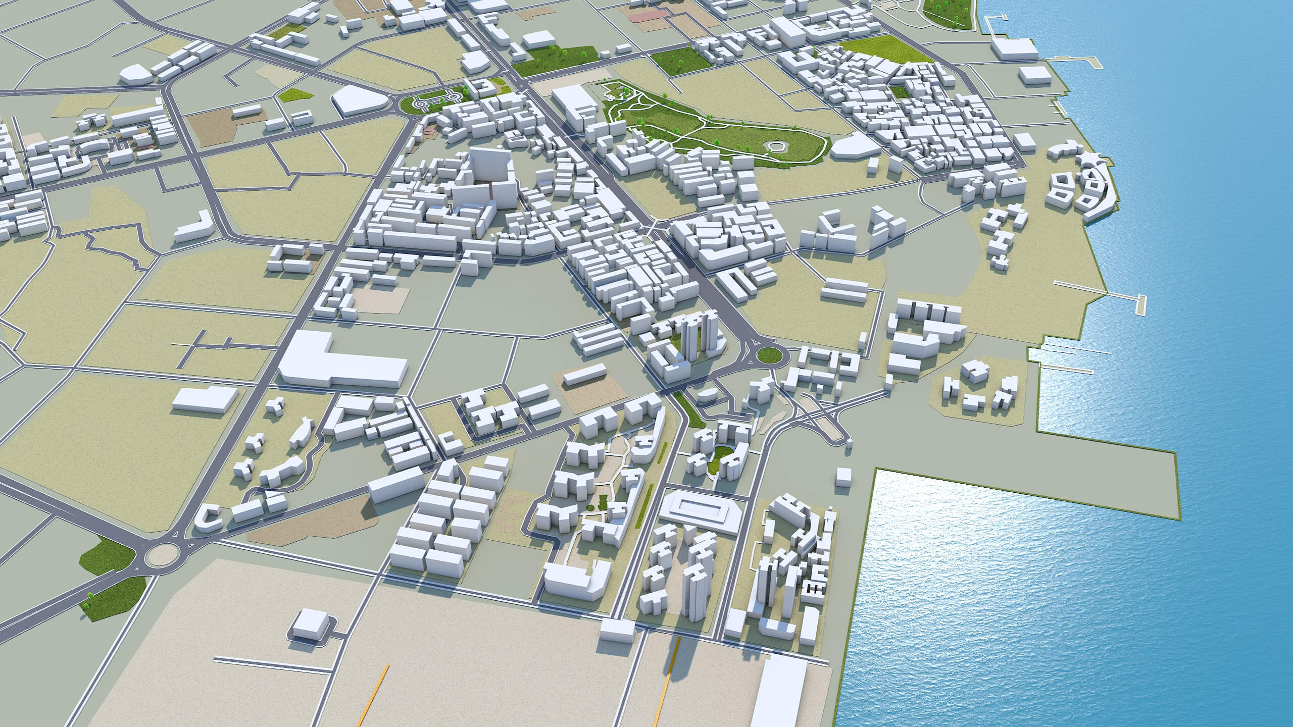 Zhanjiang Guangdong Province City China 3D Model 60km by 3dstudio