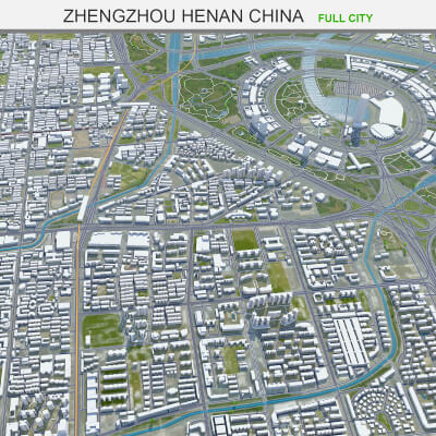 Zhengzhou City Henan China 3D Model 150km by 3dstudio