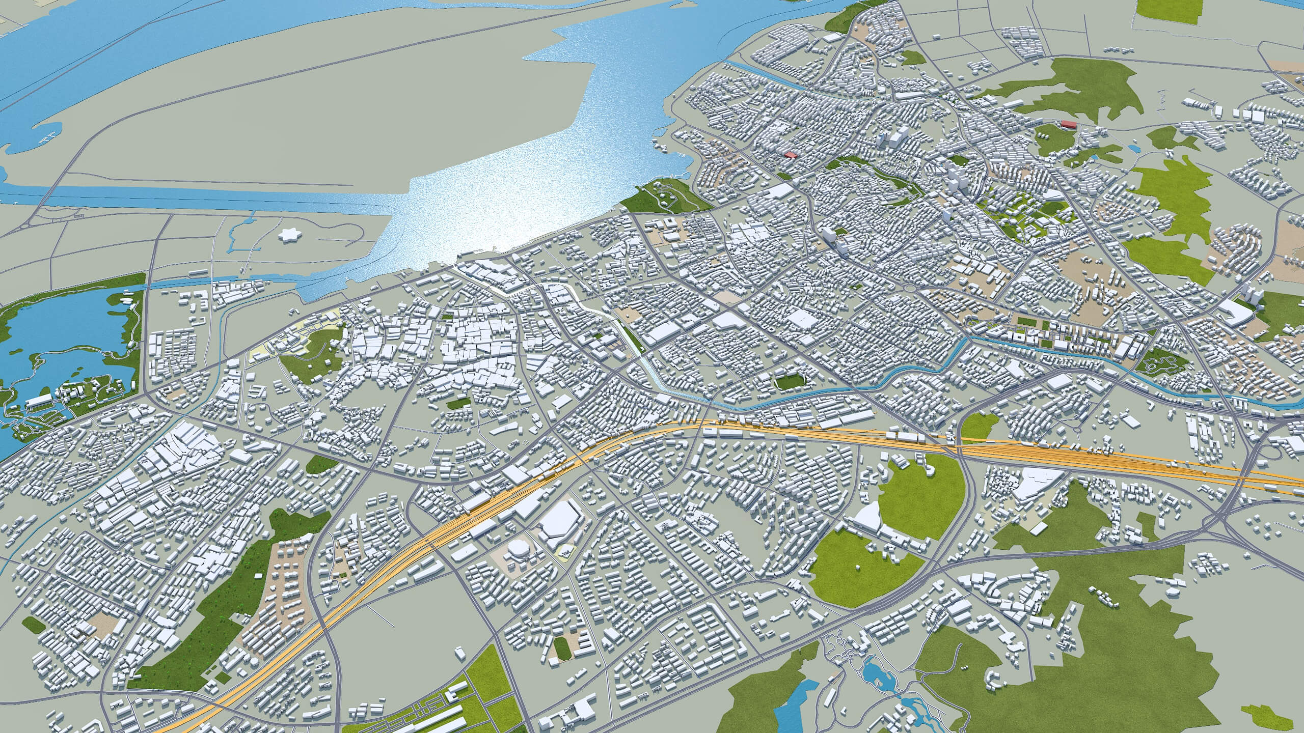 Zhenjiang City Jiangsu China 3D Model 65km by 3dstudio