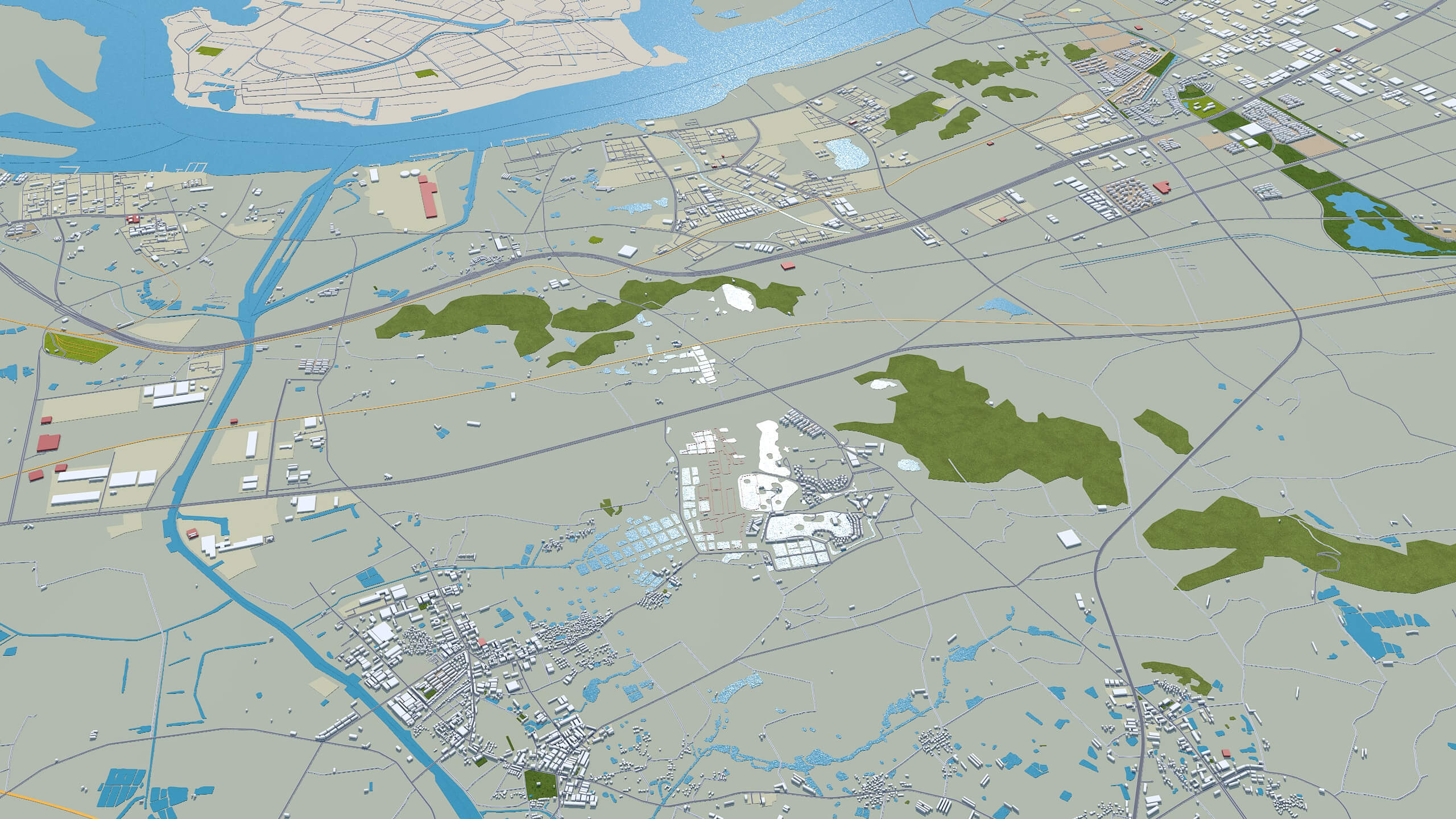 Zhenjiang City Jiangsu China 3D Model 65km by 3dstudio
