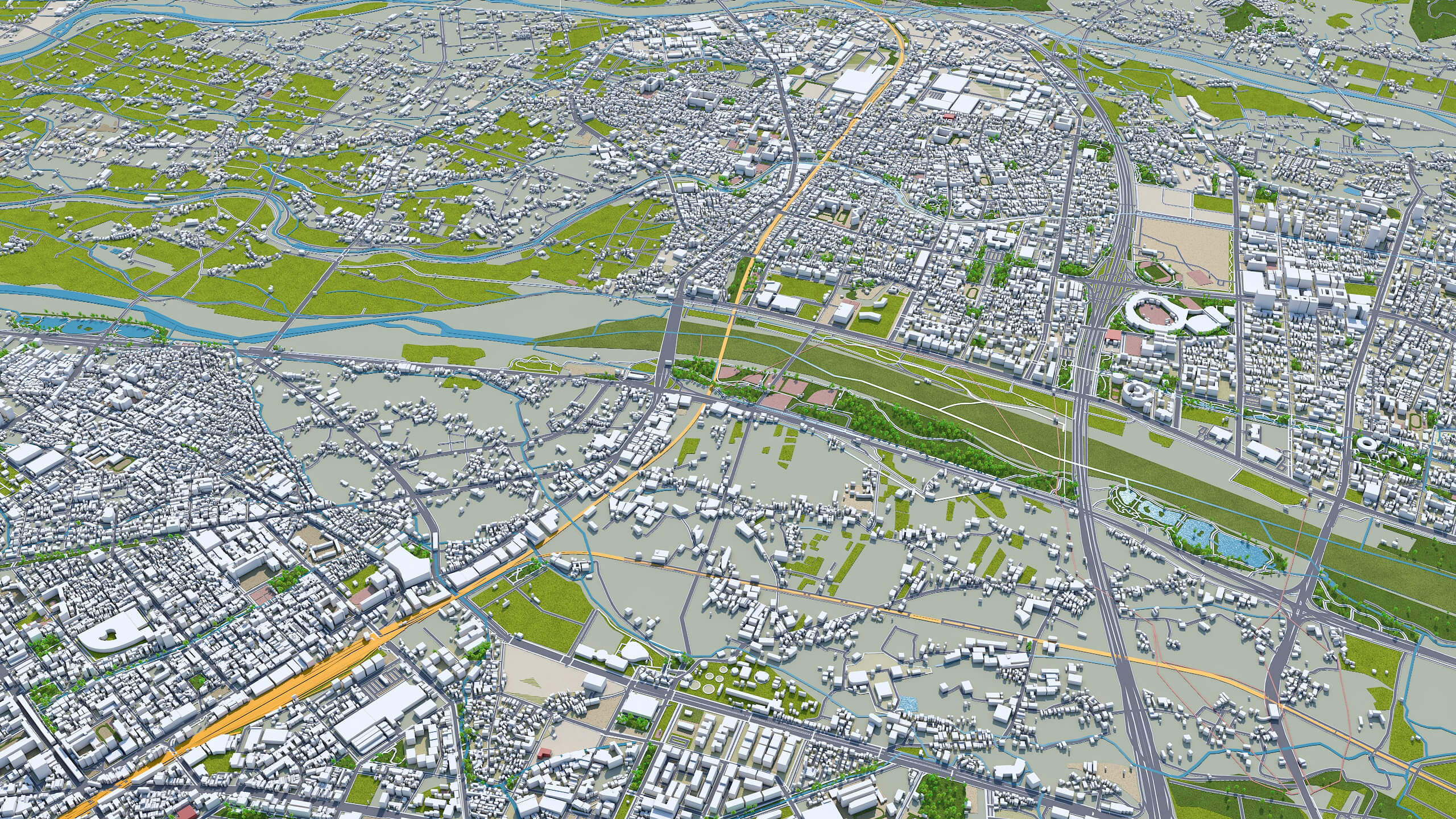 Zhubei City Hsinchu County Taiwan 3D Model 30km by 3dstudio