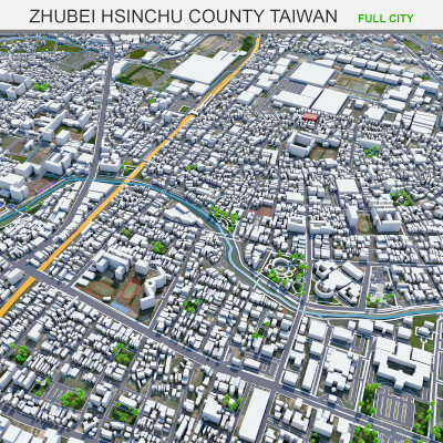 Zhubei City Hsinchu County Taiwan 3D Model 30km by 3dstudio