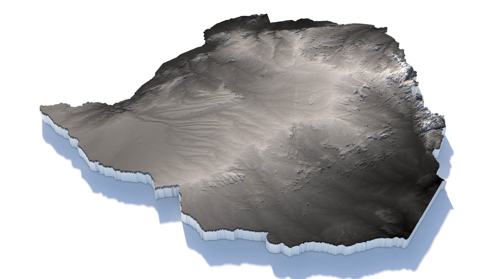 Zimbabwe Terrain Map - 3D Model by 3dstudio