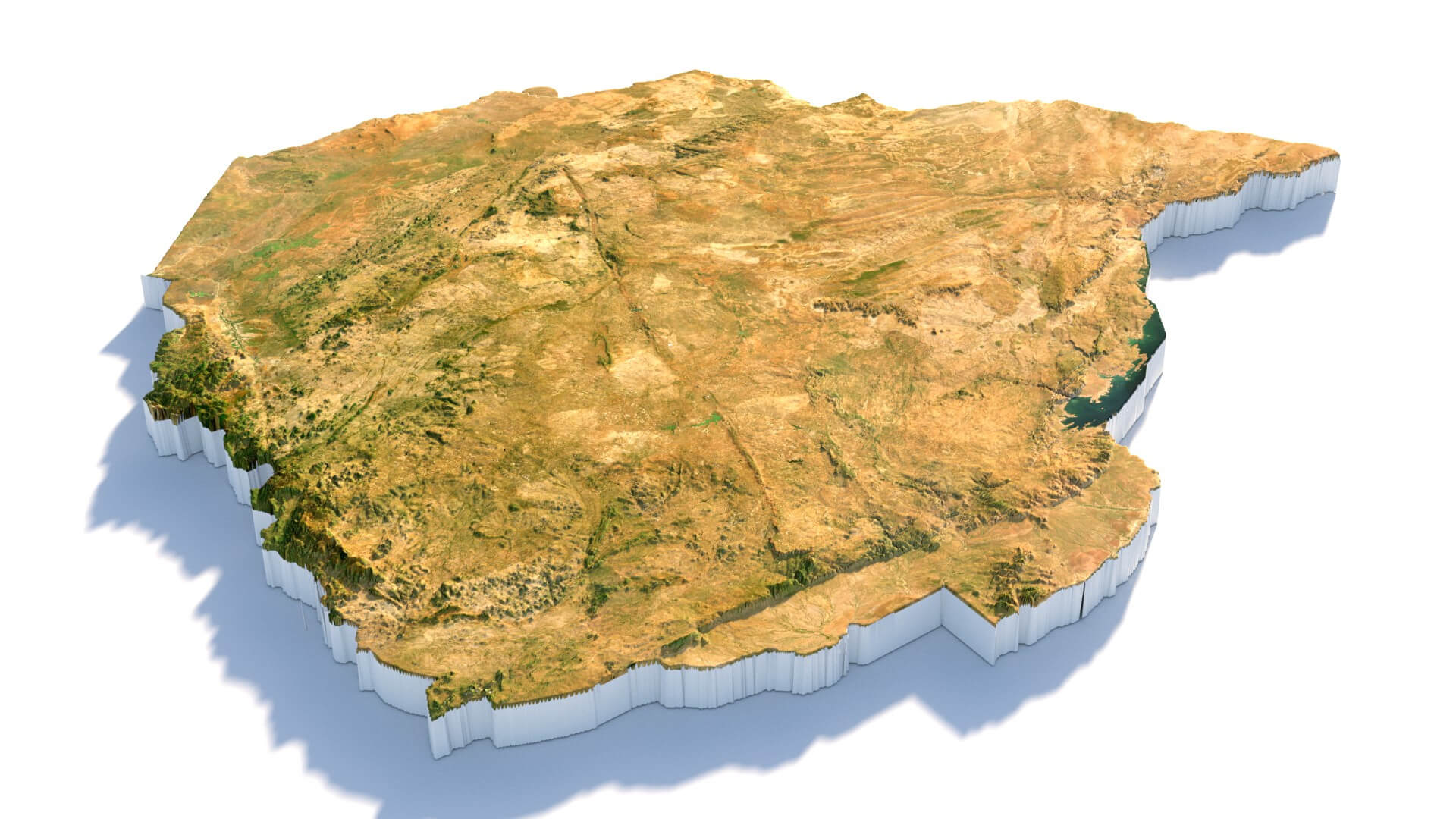 Zimbabwe Terrain Map - 3D Model by 3dstudio