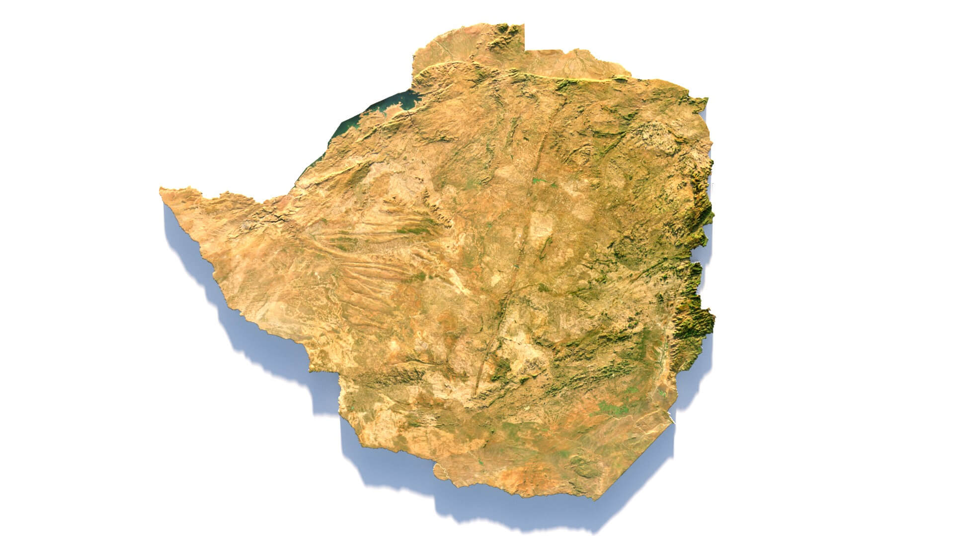 Zimbabwe Terrain Map - 3D Model by 3dstudio