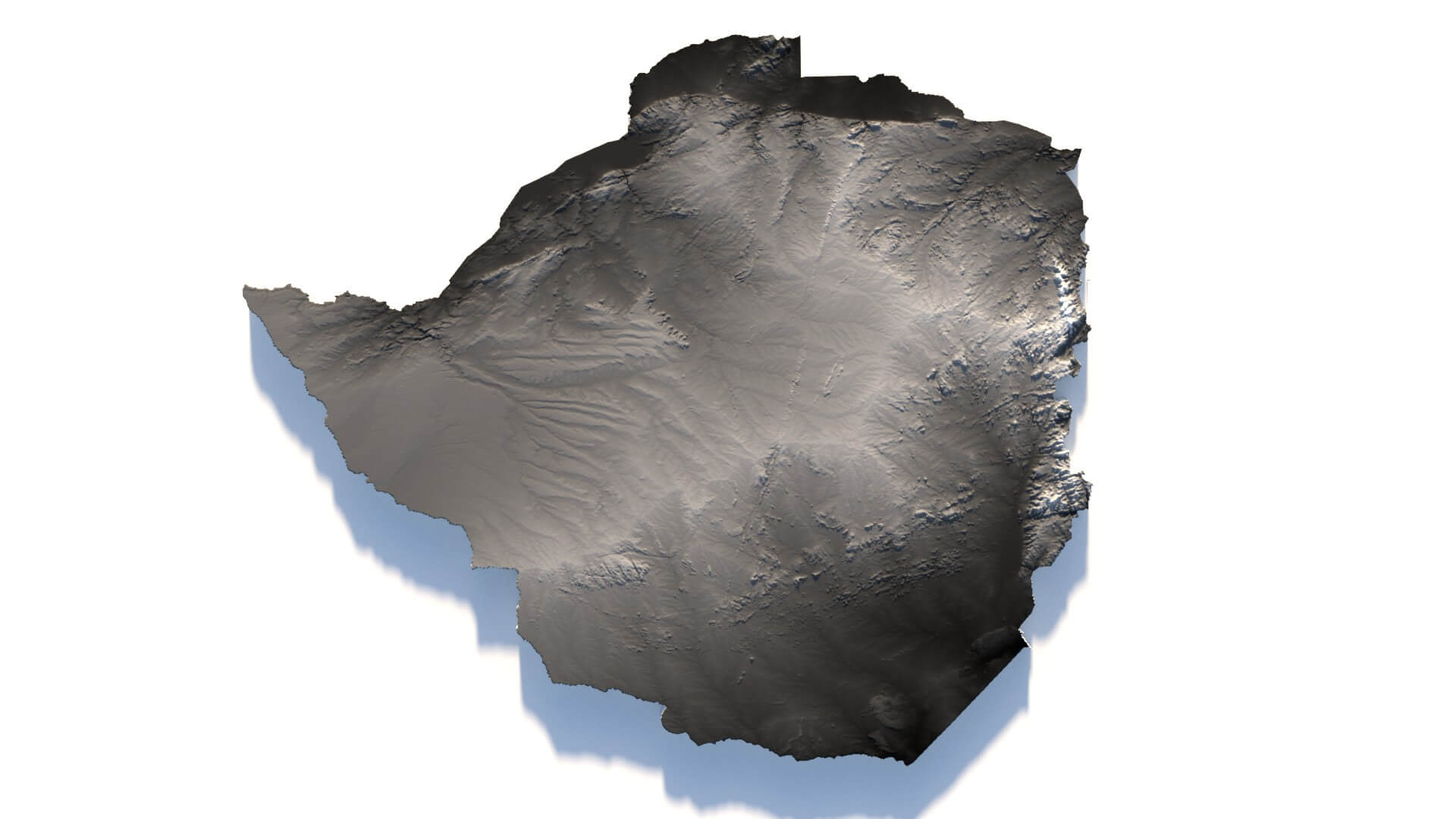Zimbabwe Terrain Map - 3D Model by 3dstudio