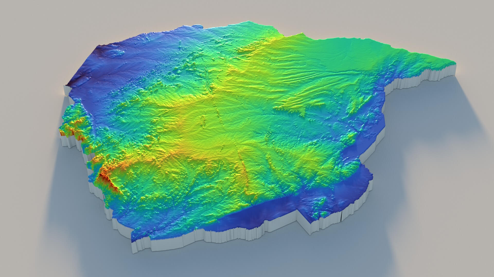Zimbabwe Terrain Map - 3D Model by 3dstudio