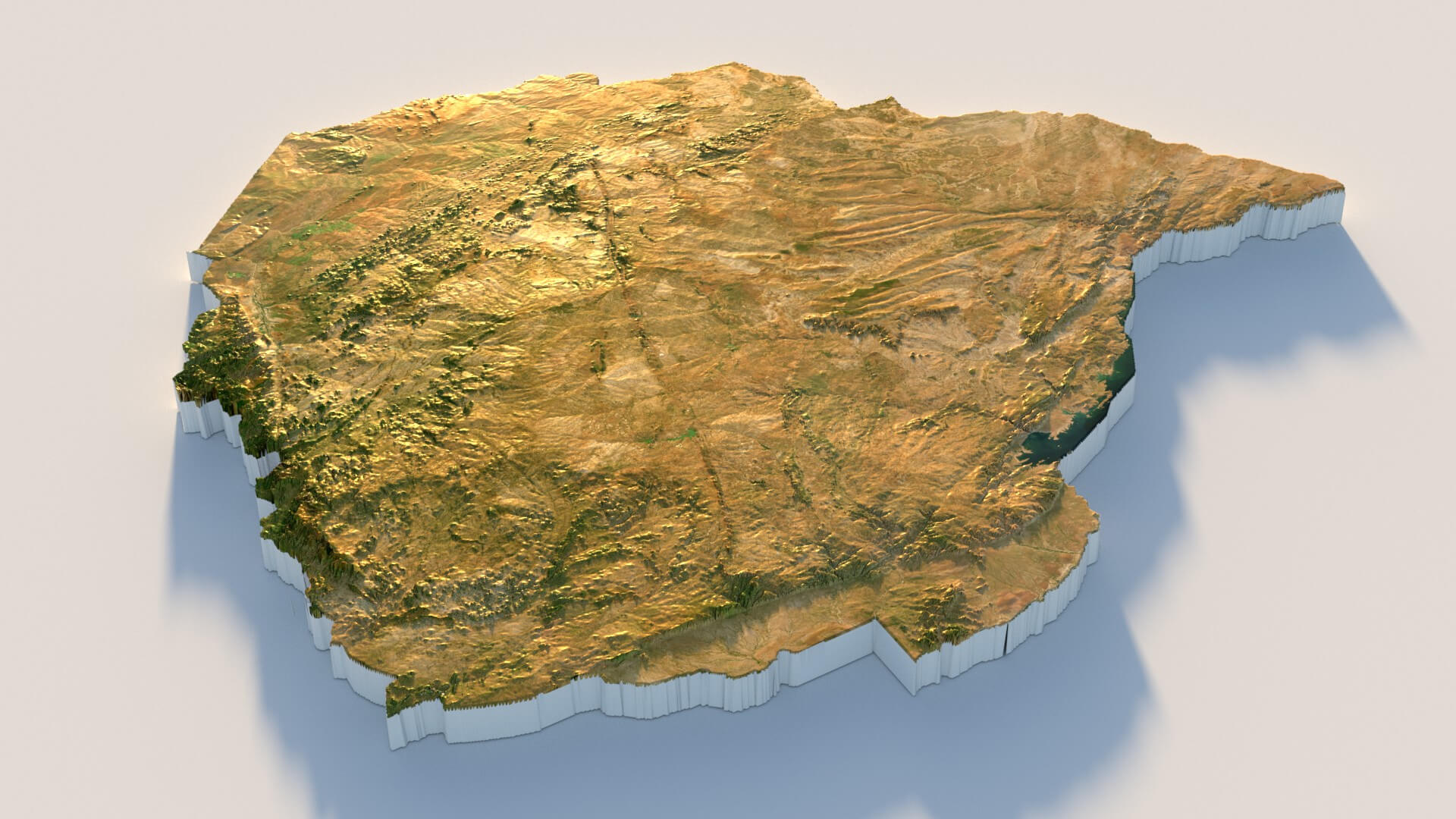 Zimbabwe Terrain Map - 3D Model by 3dstudio