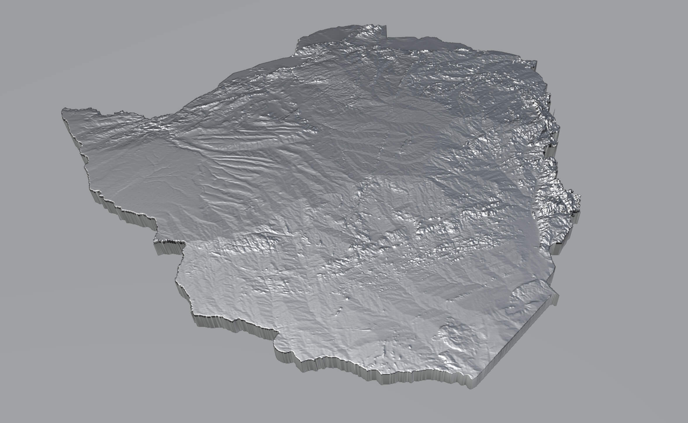 Zimbabwe Terrain Map - 3D Model by 3dstudio