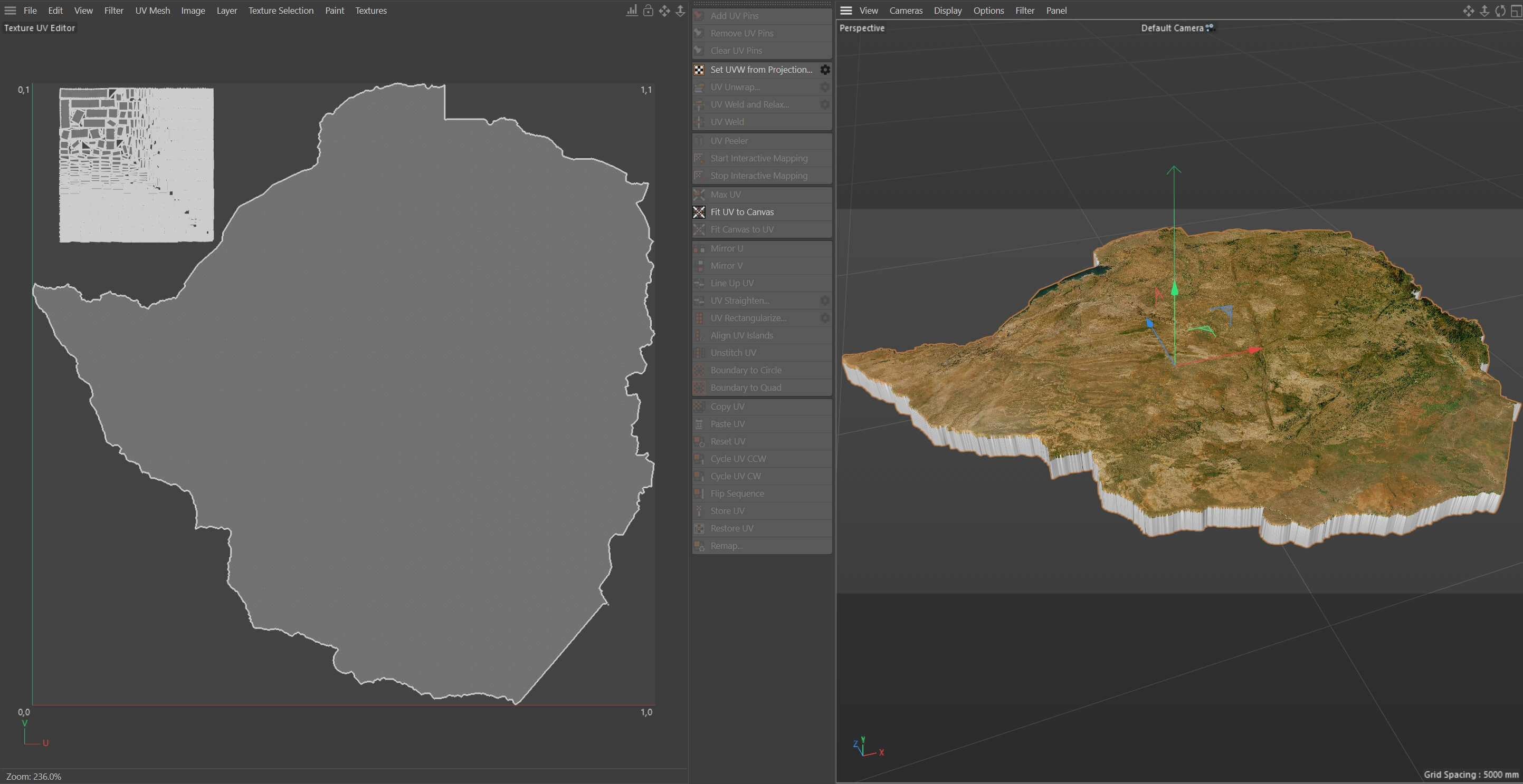 Zimbabwe Terrain Map - 3D Model by 3dstudio