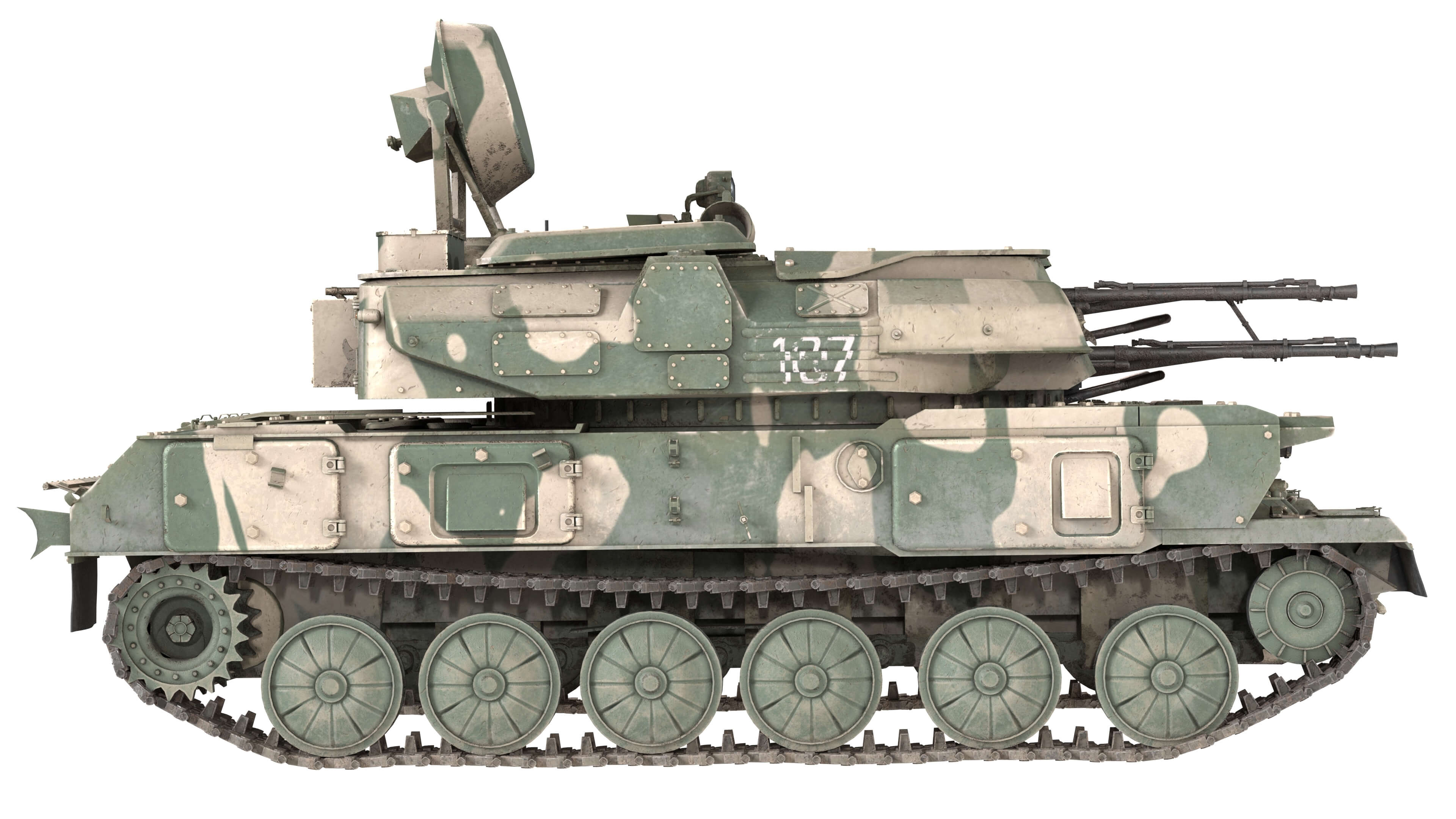 Zsu 23 4 Shilka Self Propelled Anti Aircraft Gun - 3D Model by 3dstudio