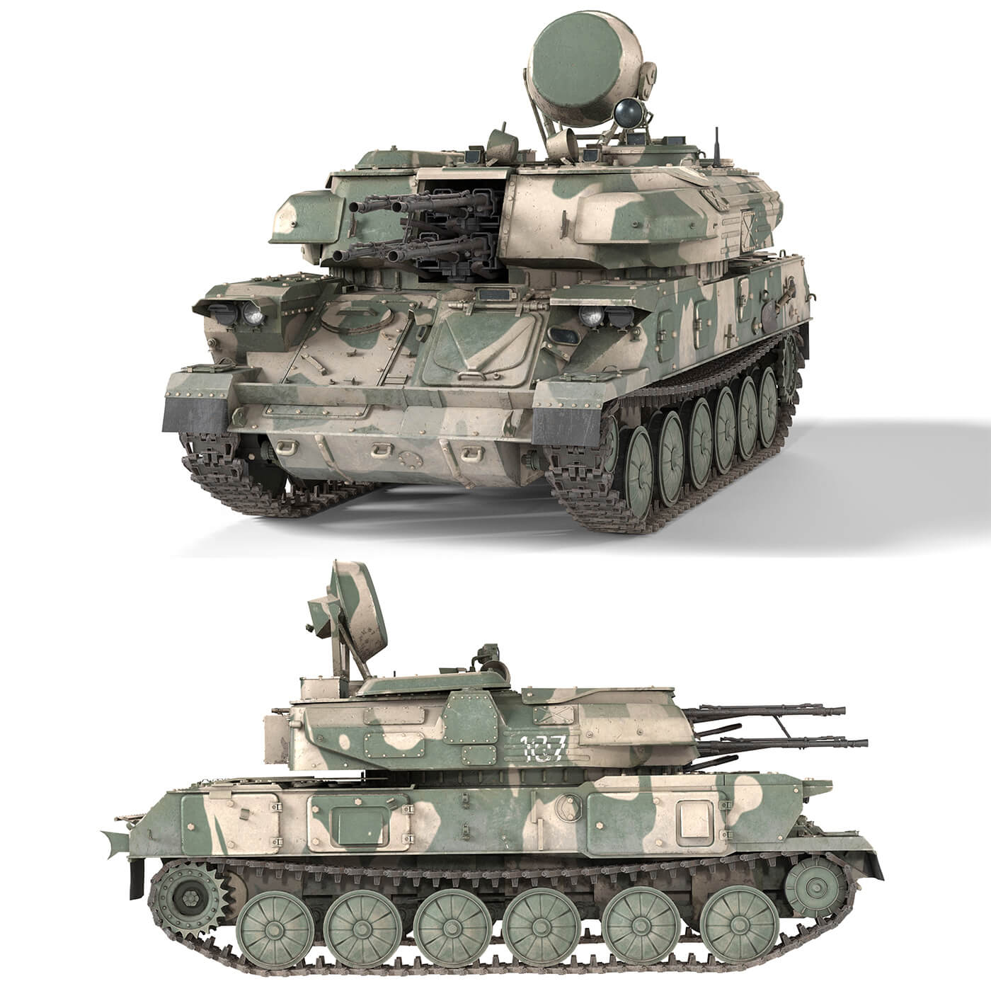 Zsu 23 4 Shilka Self Propelled Anti Aircraft Gun - 3D Model by 3dstudio