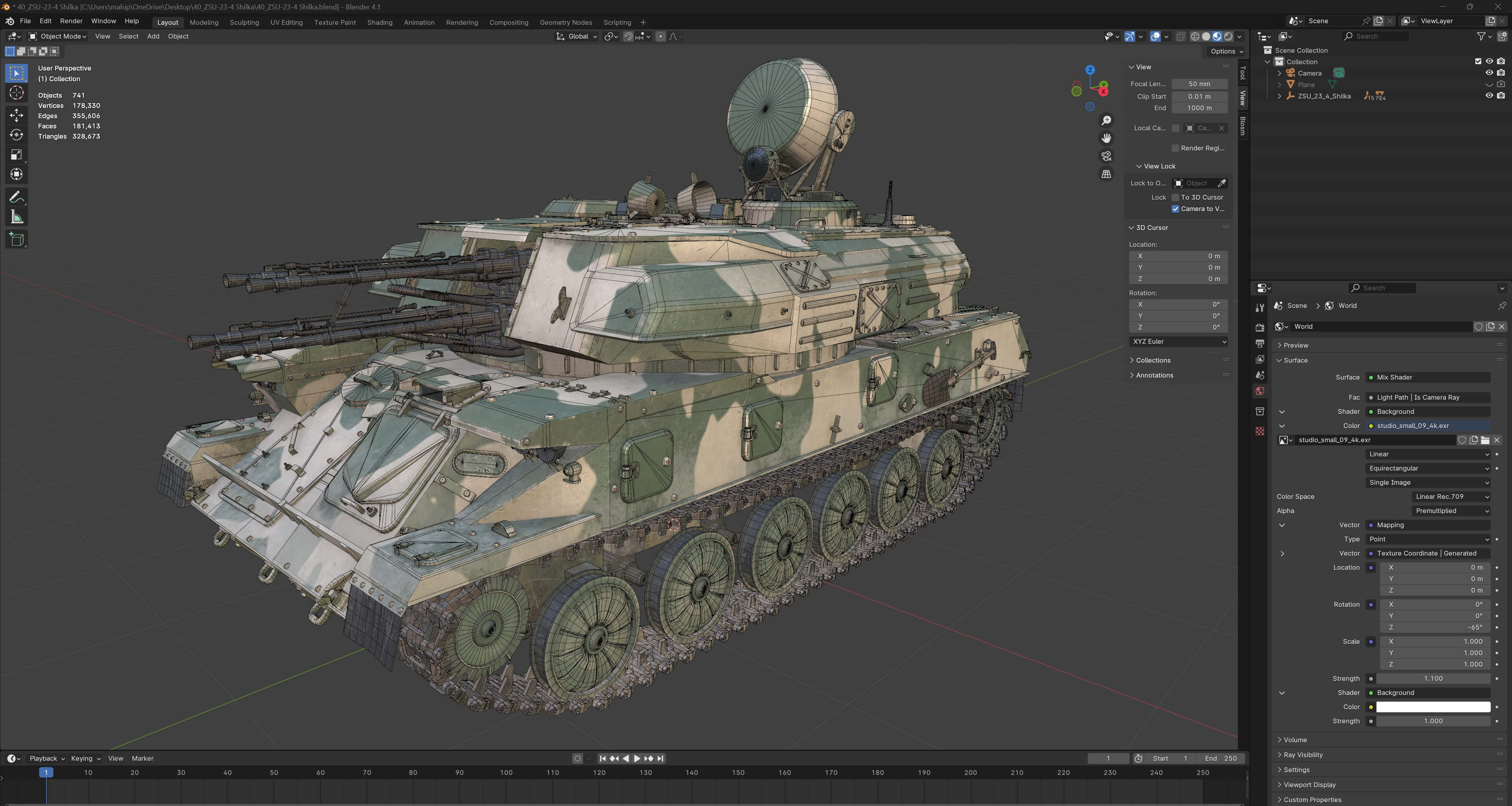 Zsu 23 4 Shilka Self Propelled Anti Aircraft Gun - 3D Model by 3dstudio