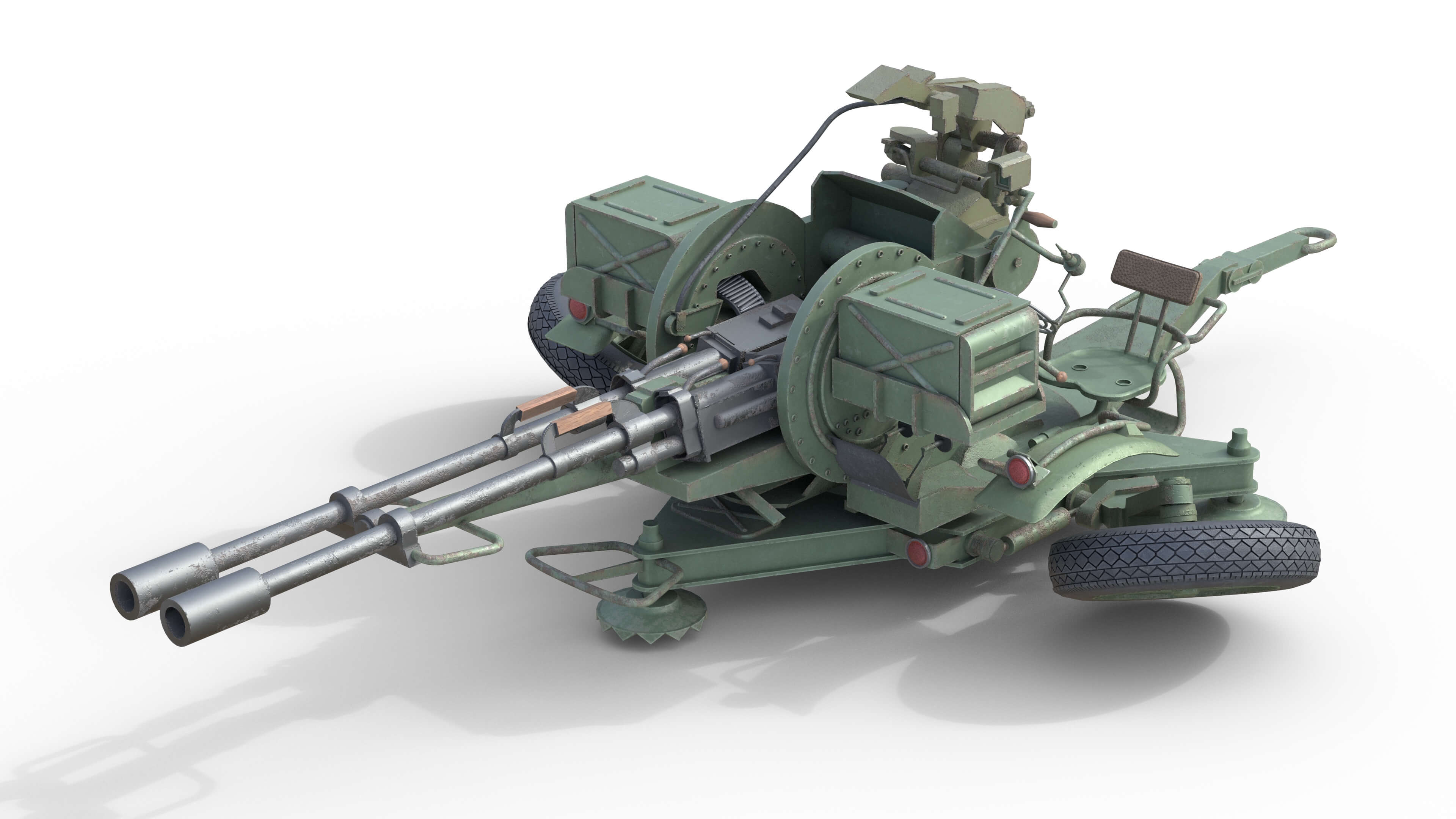 ZU-23-2 Towed 23 mm Anti-Aircraft Twin Autocannon 3D Model by 3dstudio