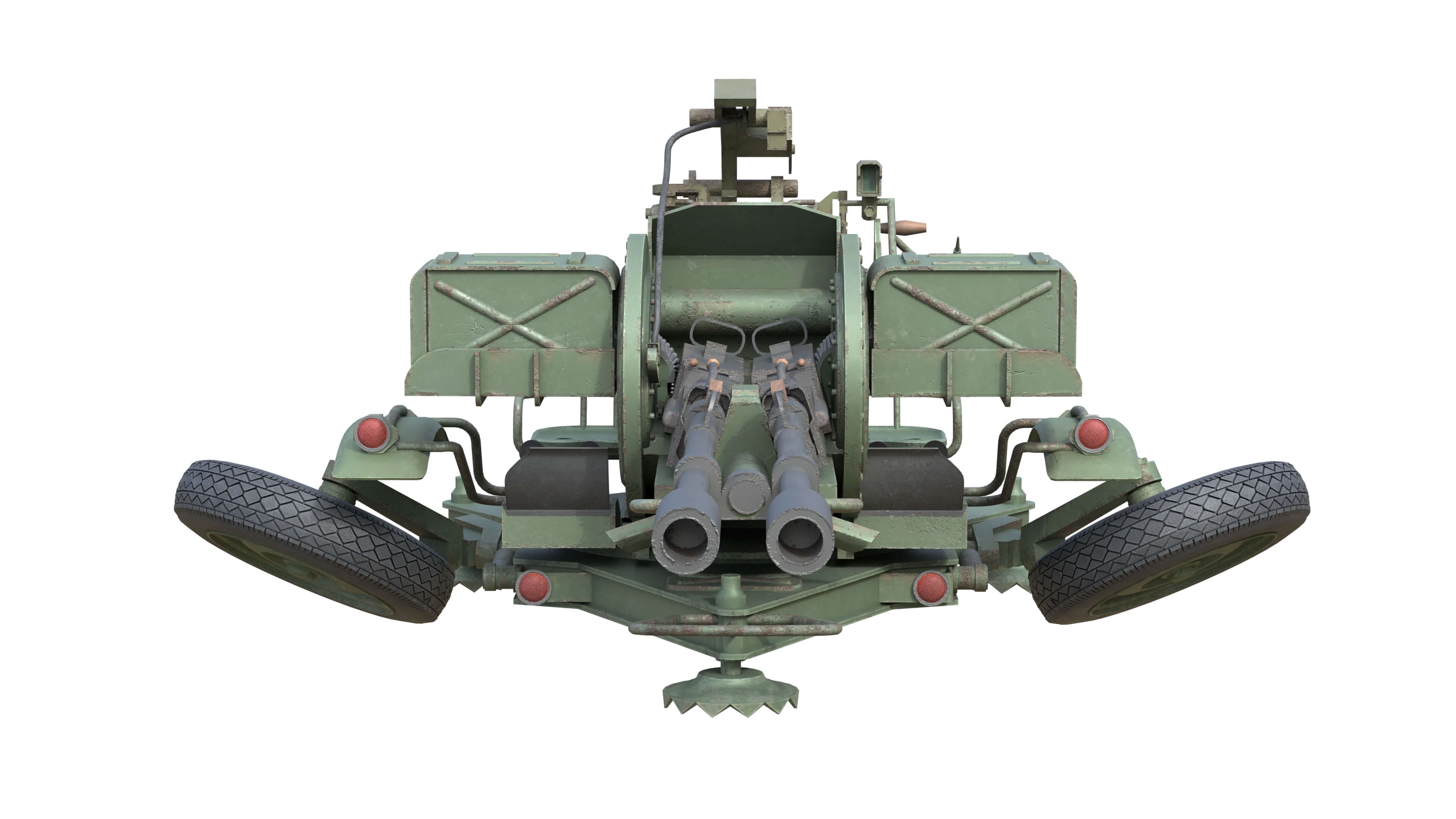 ZU-23-2 Towed 23 mm Anti-Aircraft Twin Autocannon 3D Model by 3dstudio
