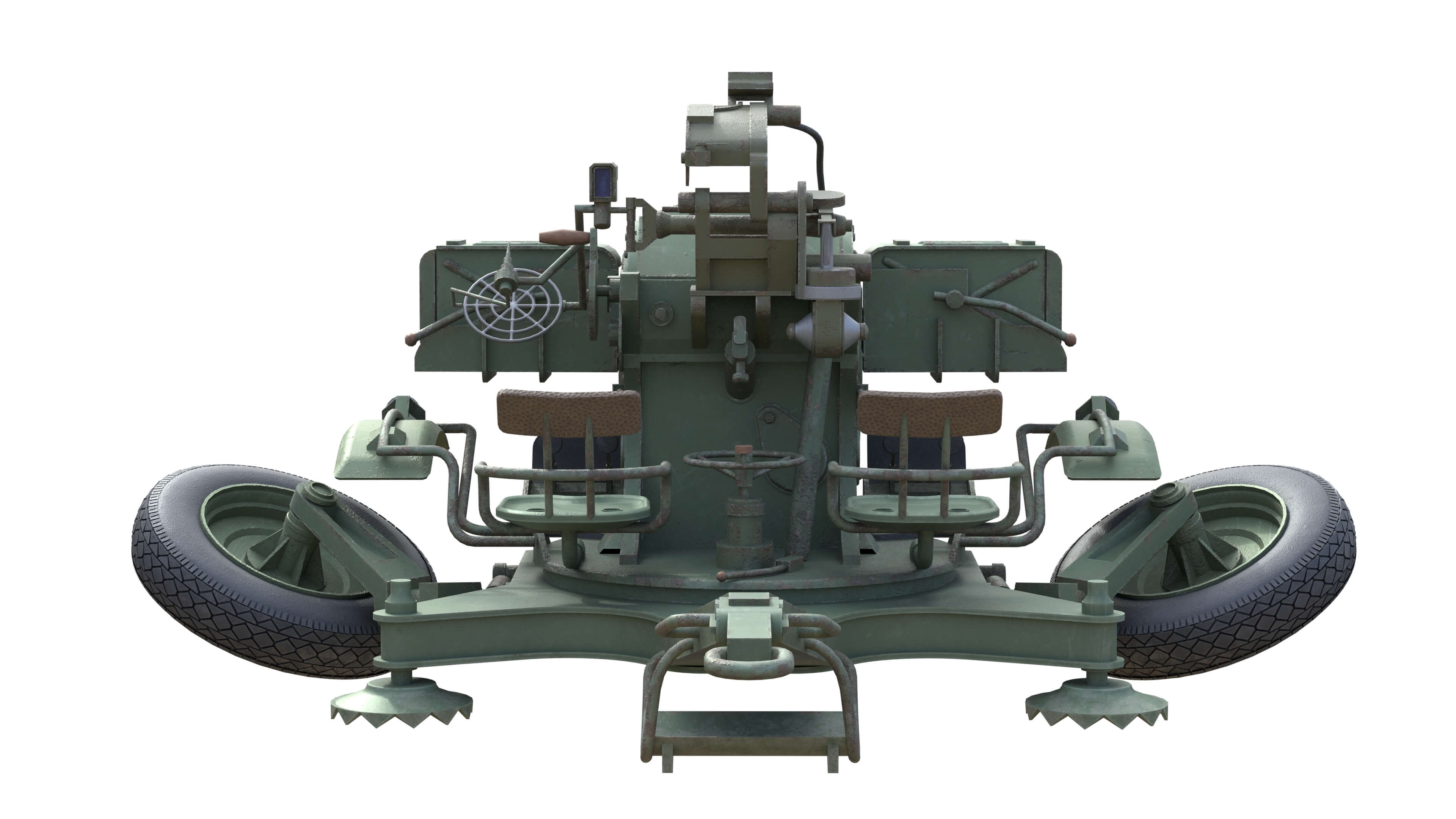 ZU-23-2 Towed 23 mm Anti-Aircraft Twin Autocannon 3D Model by 3dstudio