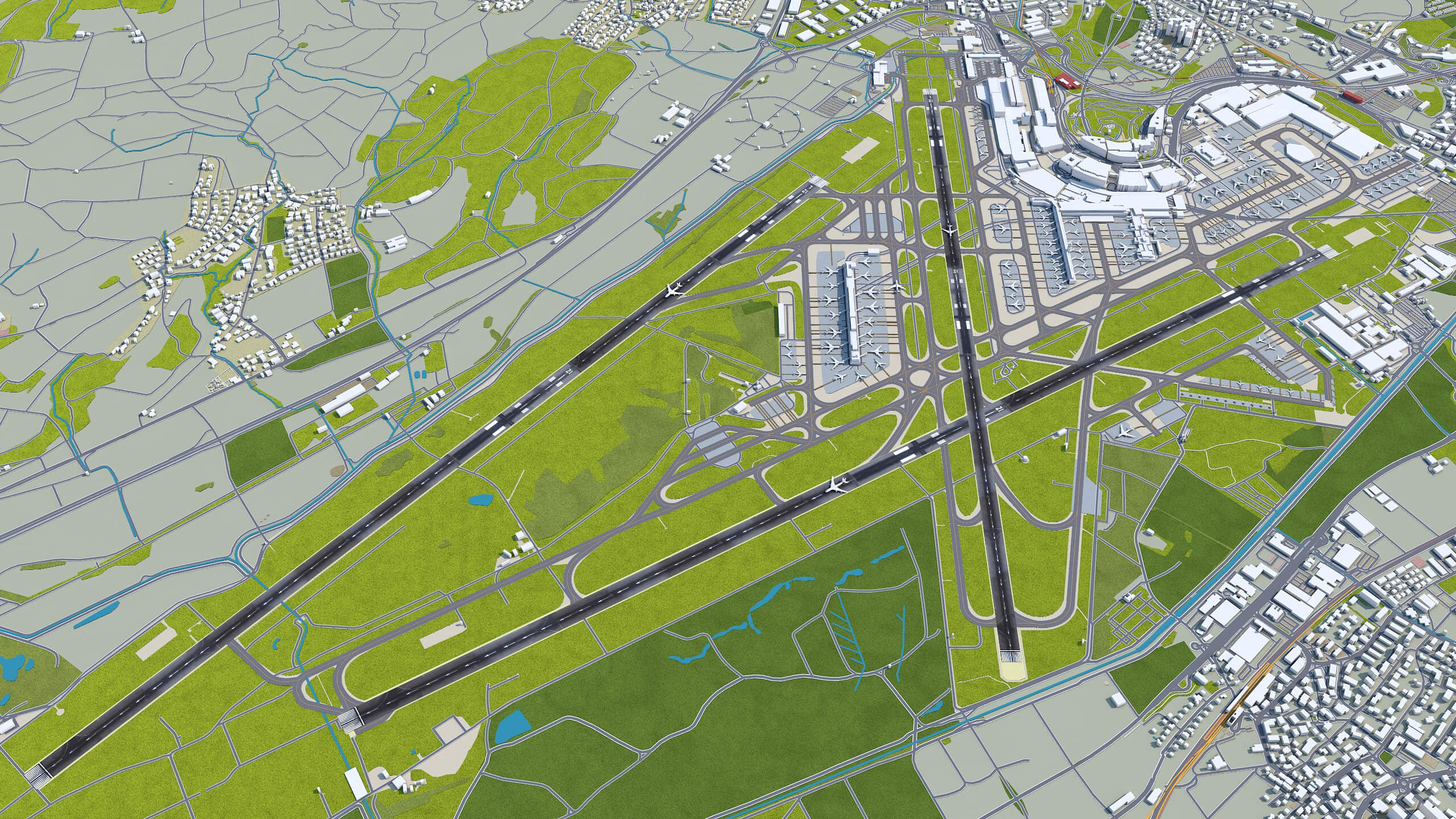 Zurich Airport - 3D Model by 3dstudio