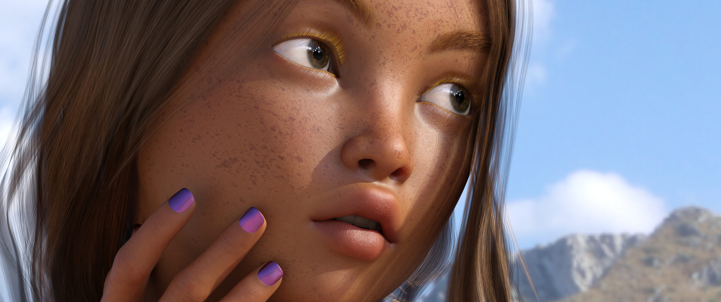 Lu freckled 3D Render, Digital Art by 3dWeb