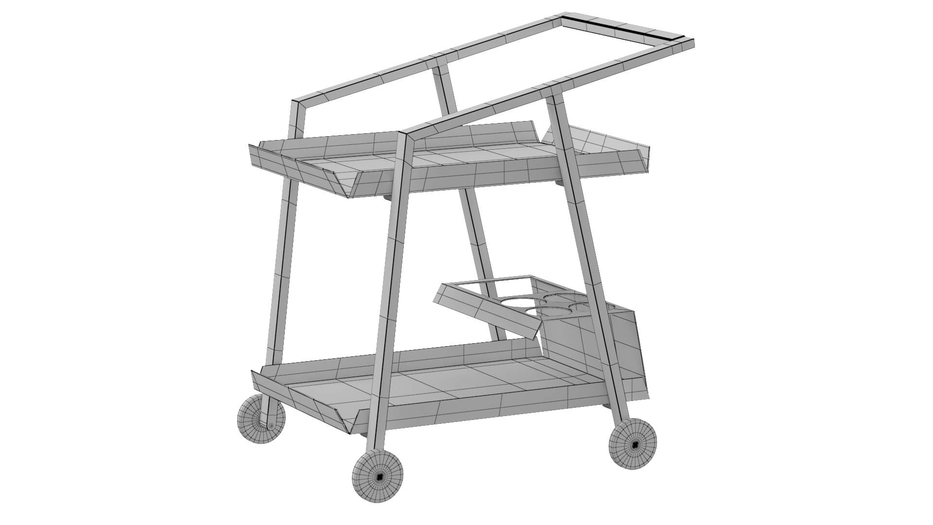10Deka Pulvis Food Trolley - Free 3D Model by 3dxin