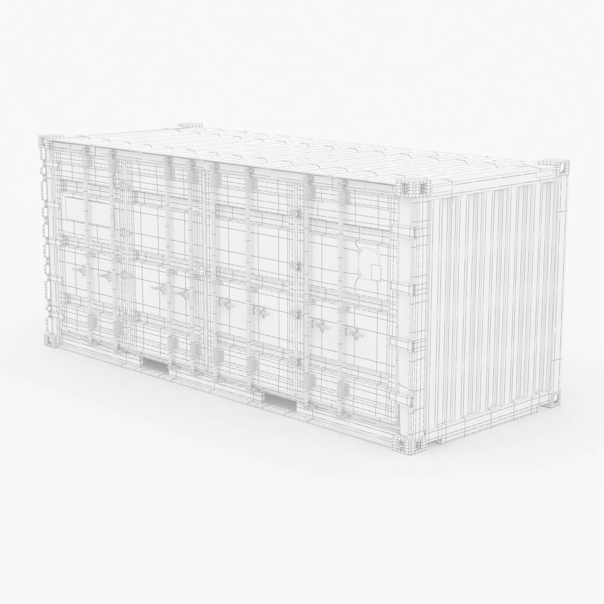 20 Ft Cube Open Side Shipping Container - 3D Model by 3dxin