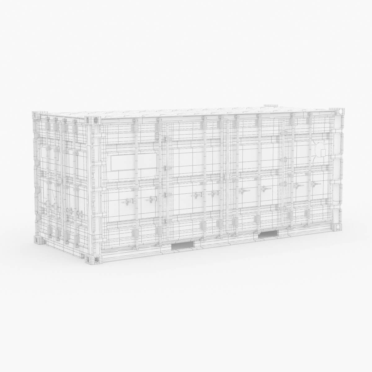 20 Ft Cube Open Side Shipping Container - 3D Model by 3dxin