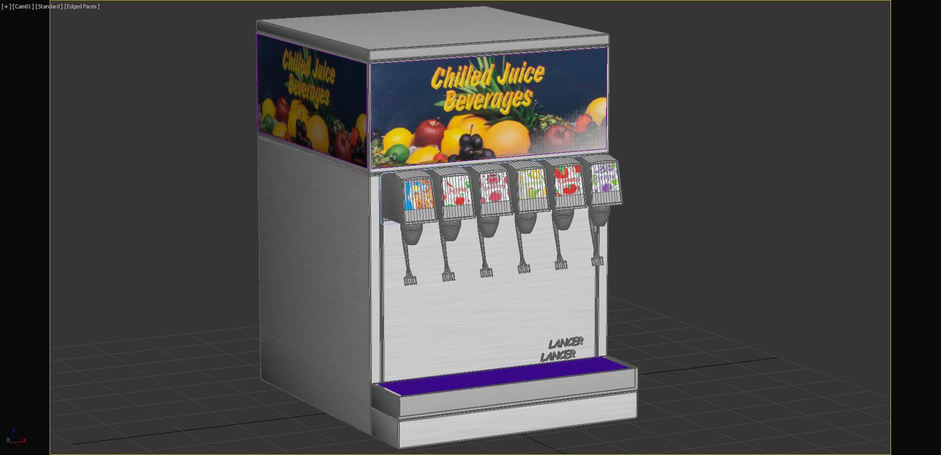 6-Flavor Counter Electric Juice Fountain System 3D Model by 3dxin