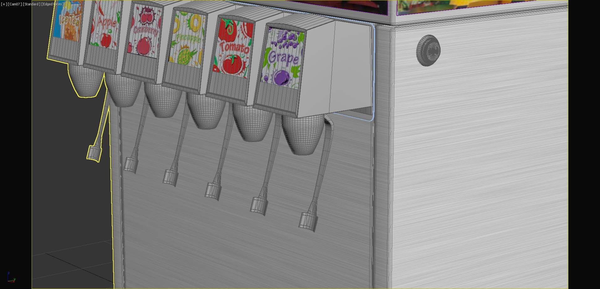 6-Flavor Counter Electric Juice Fountain System 3D Model by 3dxin