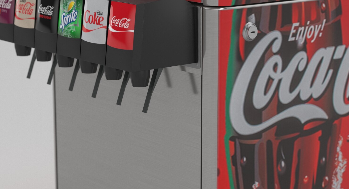6-Flavor Counter Electric Soda Fountain System 3D Model by 3dxin