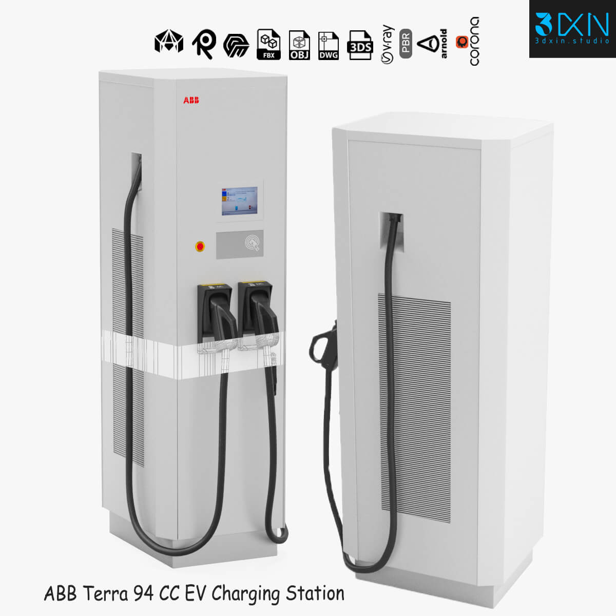 ABB Terra 94 CC EV Electric Car Charging Station - 3D Model by 3dxin