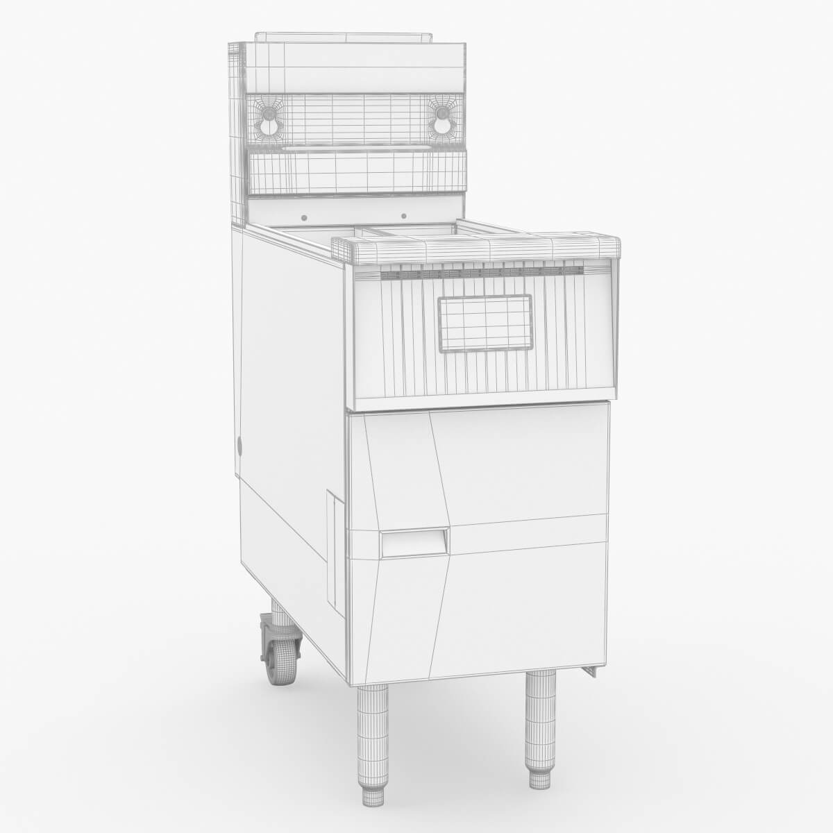 Anets Agp55T Twin Vat Gas Deep Fryer - 3D Model by 3dxin