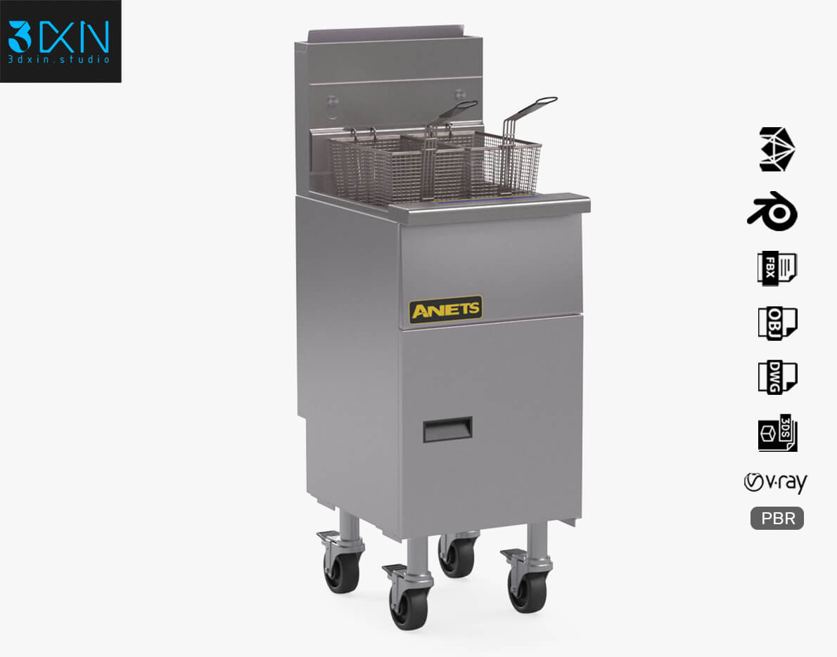 Anets Goldenfry Split Pot Fryer Agg14T - 3D Model by 3dxin