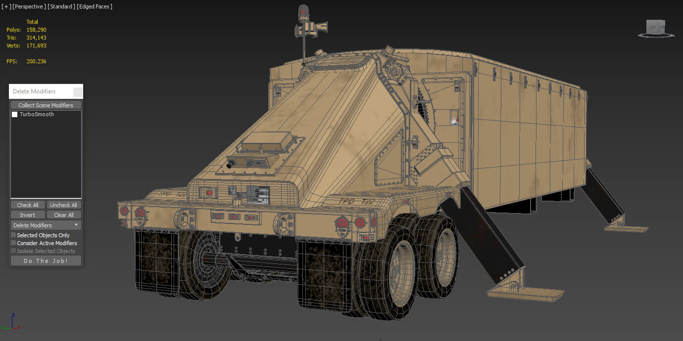 An/TPY2 Radar of M983 Tractor Truck Gmd & Thaad Defense - 3D Model by 3dxin