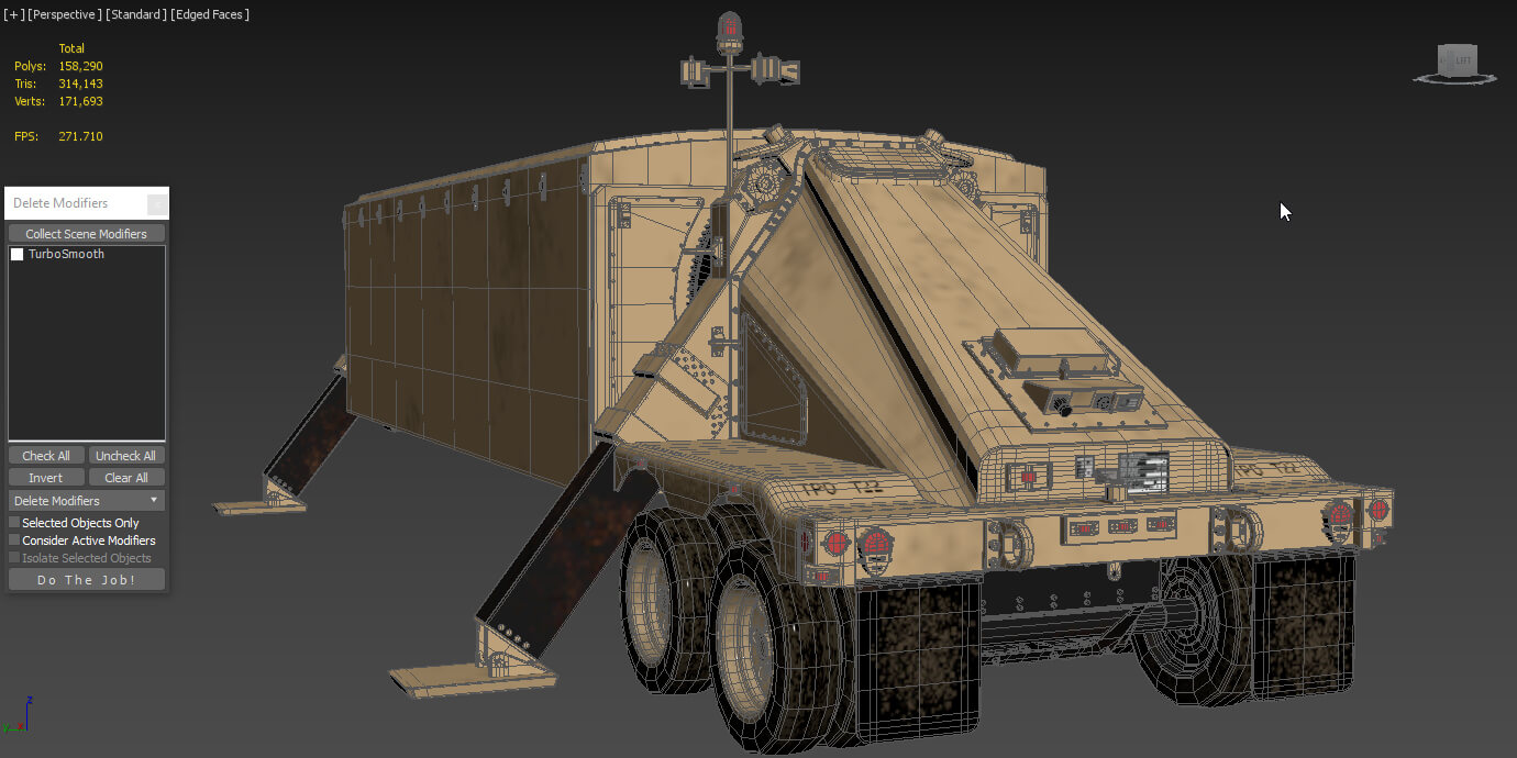 AN TPY2 Radar of M983 Tractor Truck Gmd & Thaad Defense - 3D Model by 3dxin