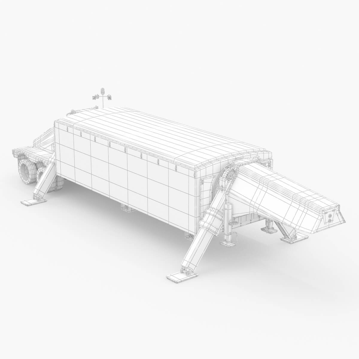 AN TPY2 Radar of M983 Tractor Truck Gmd & Thaad Defense - 3D Model by 3dxin