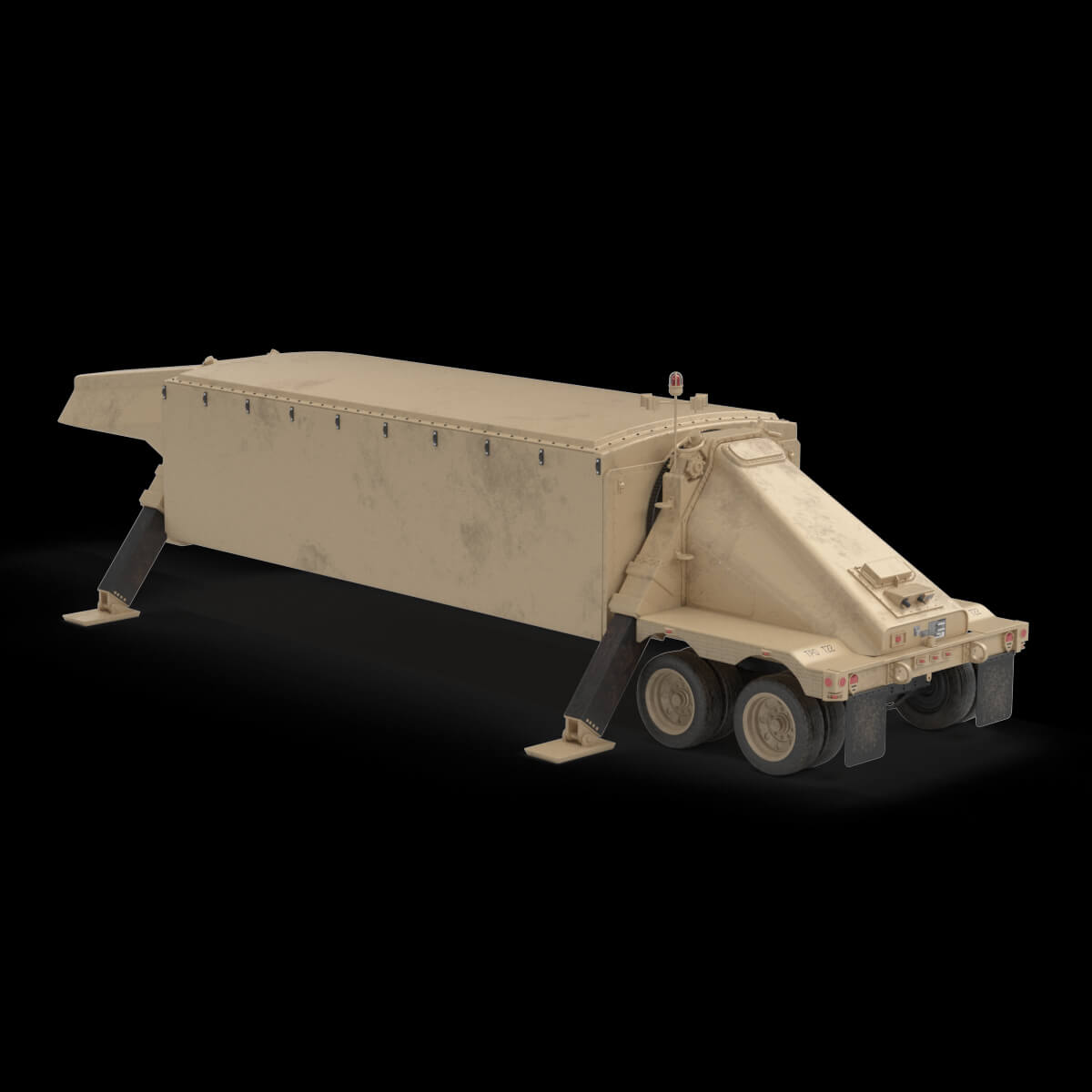 AN TPY2 Radar of M983 Tractor Truck Gmd & Thaad Defense - 3D Model by 3dxin