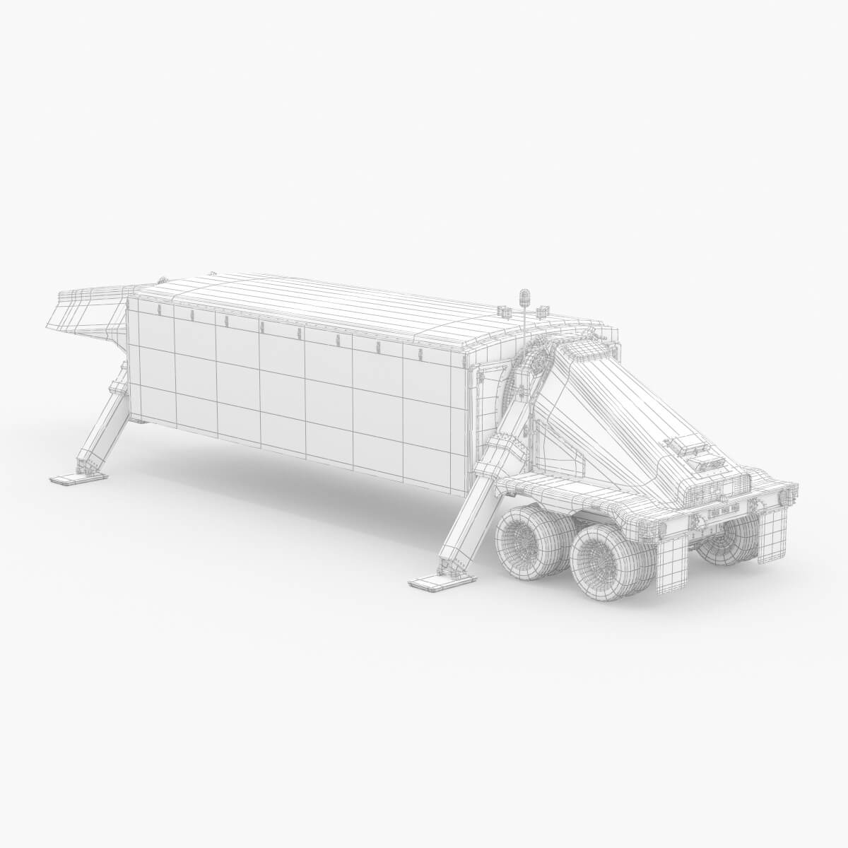 An/TPY2 Radar of M983 Tractor Truck Gmd & Thaad Defense - 3D Model by 3dxin