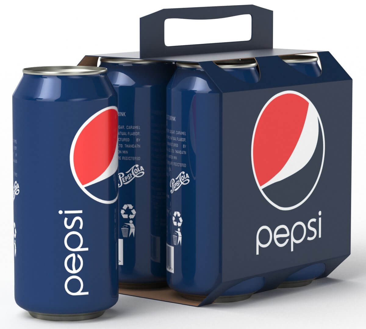 Six Pack of Cans Carton Packaging For 200ml 4 Cans - 3D Model by 3dxin