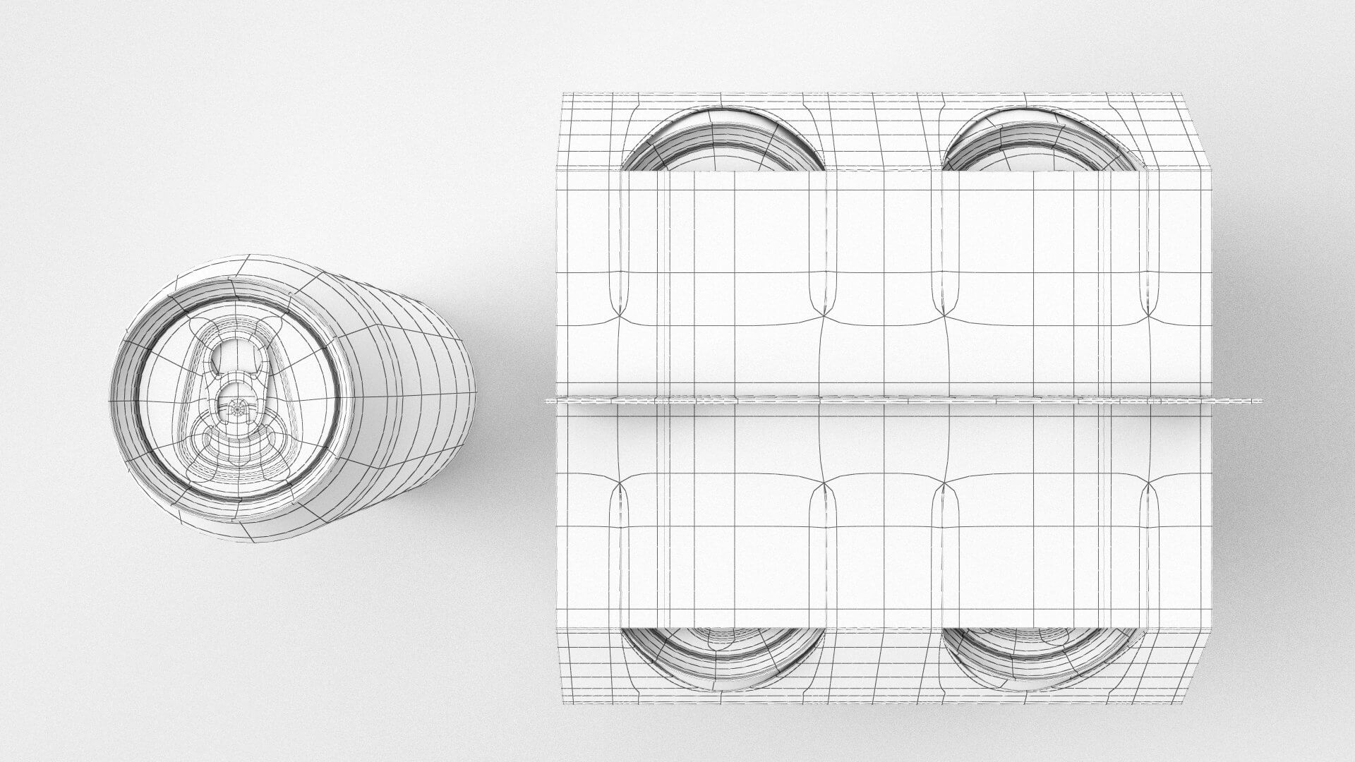 Six Pack of Cans Carton Packaging For 200ml 4 Cans - 3D Model by 3dxin