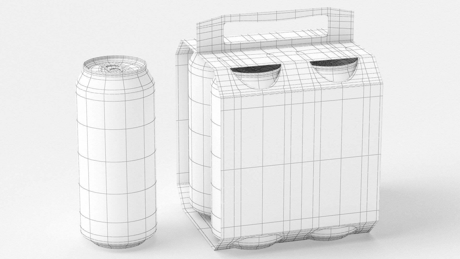 Six Pack of Cans Carton Packaging For 200ml 4 Cans - 3D Model by 3dxin