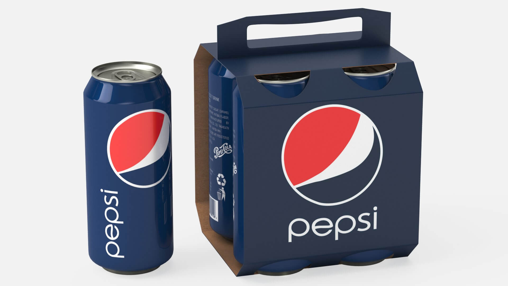 Six Pack of Cans Carton Packaging For 200ml 4 Cans - 3D Model by 3dxin