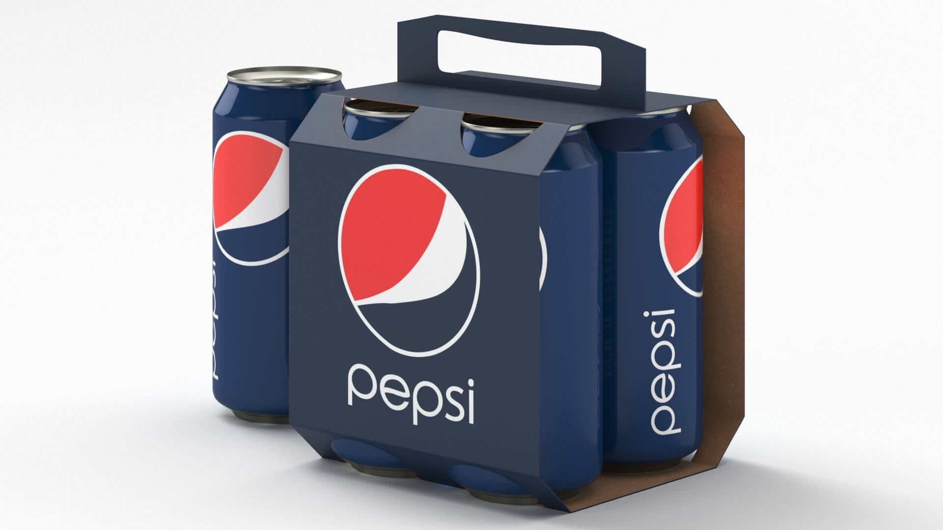 Six Pack of Cans Carton Packaging For 200ml 4 Cans - 3D Model by 3dxin