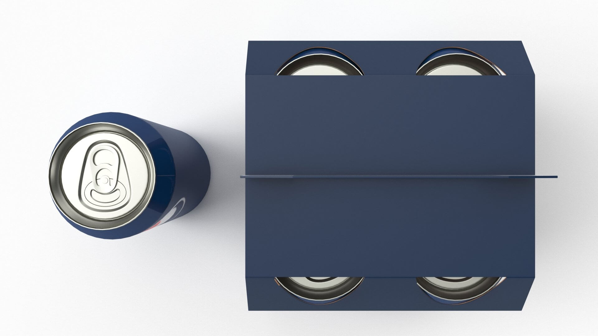 Six Pack of Cans Carton Packaging For 200ml 4 Cans - 3D Model by 3dxin