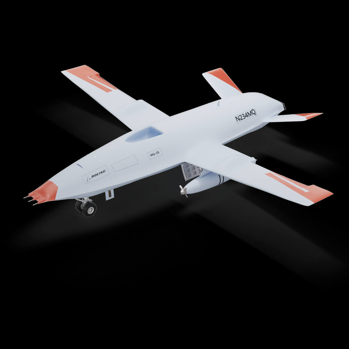 Boeing MQ25 Stingray Aerial Refueling Drone - 3D Model by 3dxin