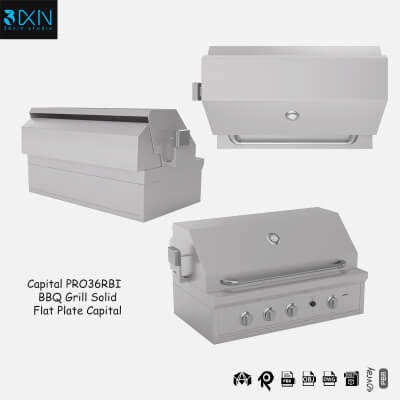 Capital Solid Flat Plate Pro36Rbi Open Grill BBQ - 3D Model by 3dxin