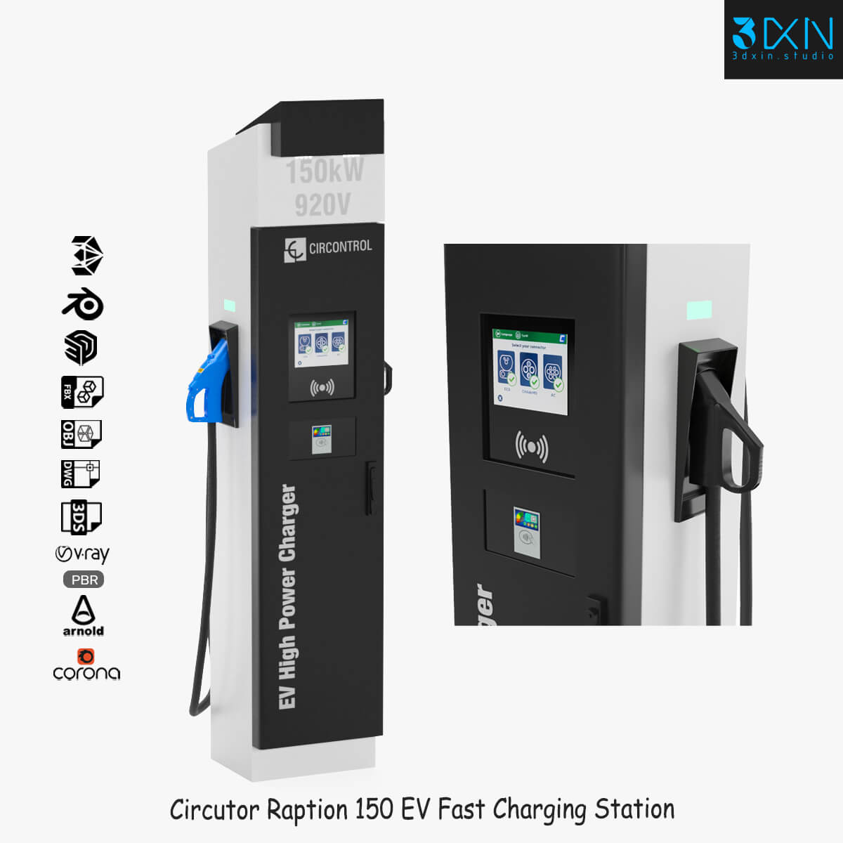 Circutor Raption 150 EV Fast Charging Station - 3D Model by 3dxin
