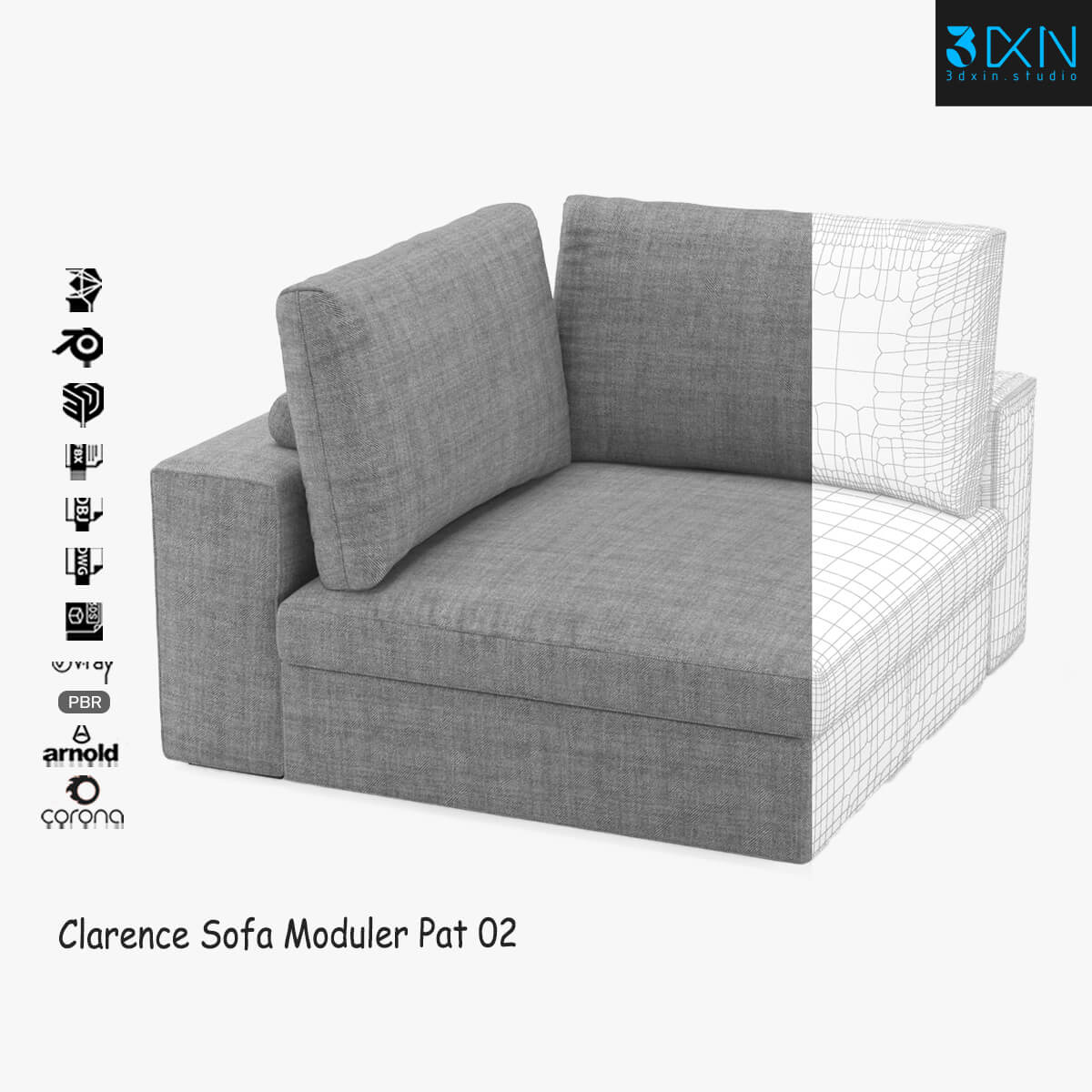 Clarence Sofa Moduler Part 02 - 3D Model by 3dxin