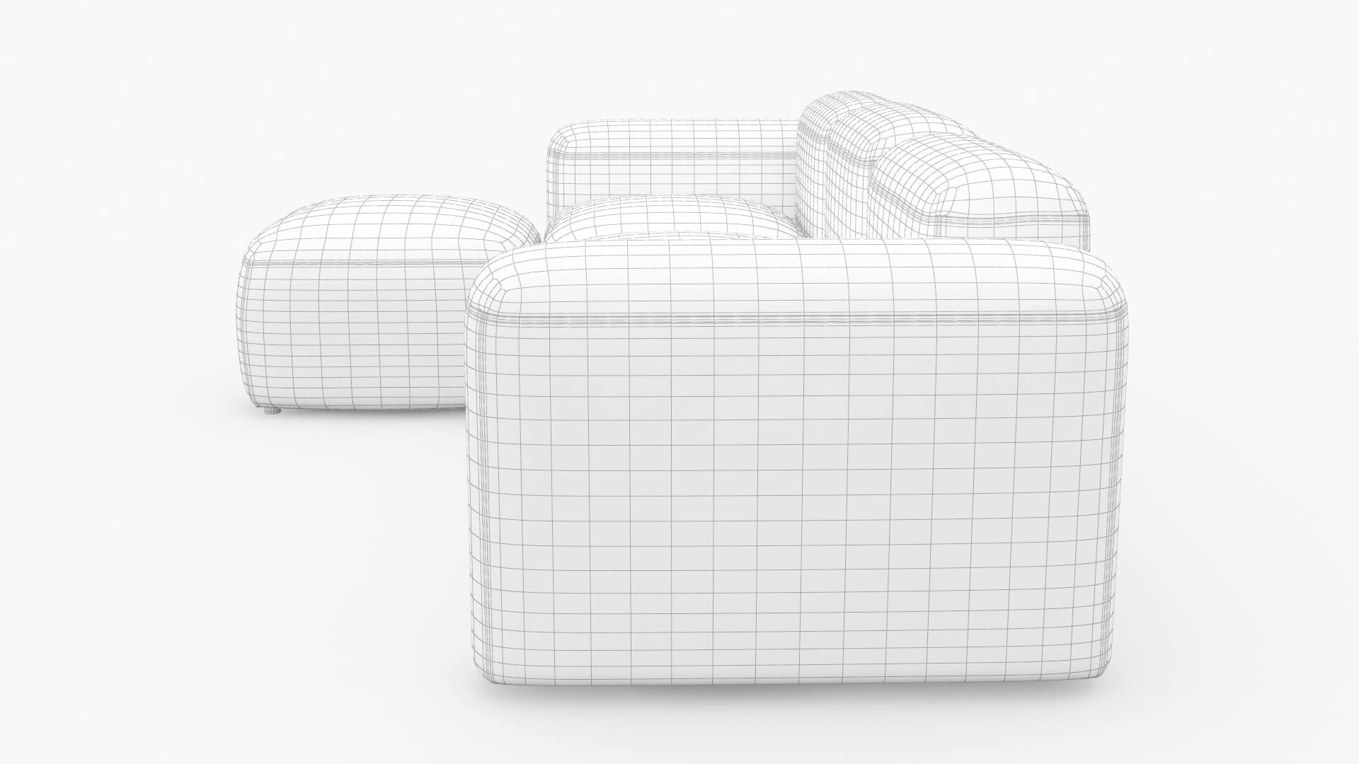 Dloett L Shape Modular Sectional Sofa - 3D Model by 3dxin